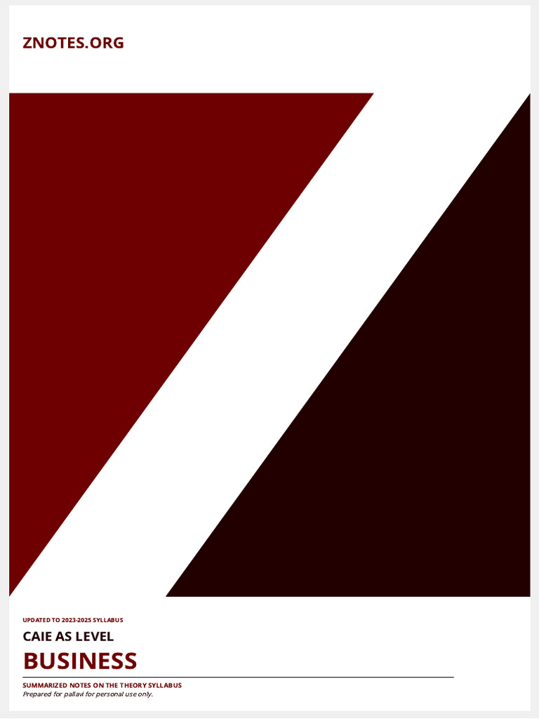 CAIE-AS Level-Business - Definitions | PDF | Pricing | Inventory