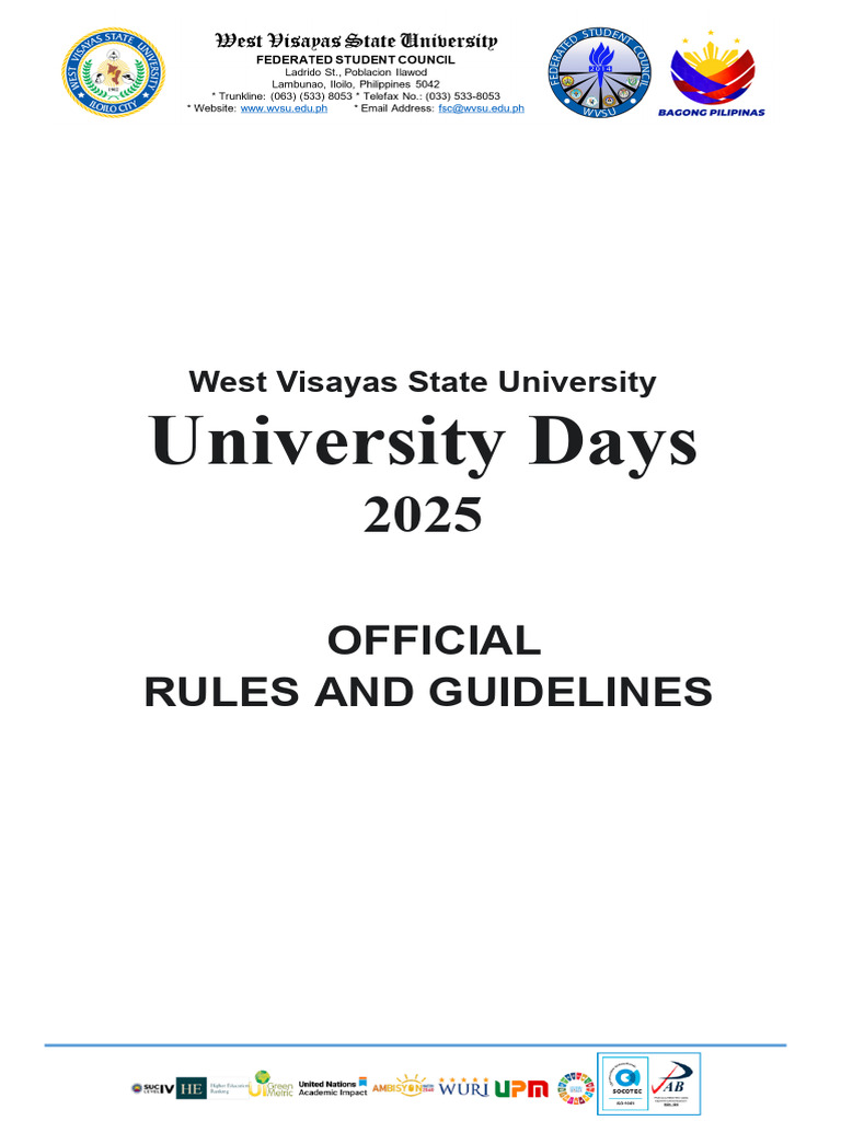 Wvsu Udays 25 Rules and Guidelines Initial | PDF | Tablet Computer