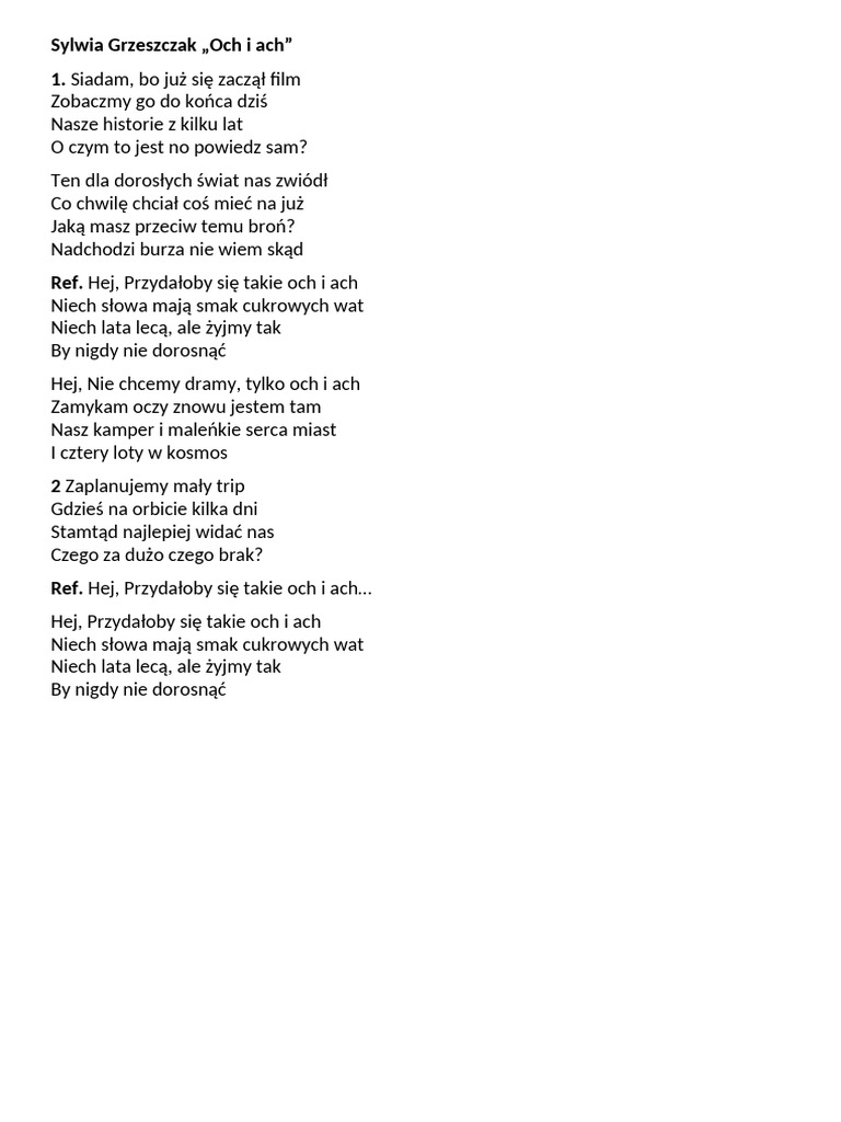 Och I Ach Tekst | PDF