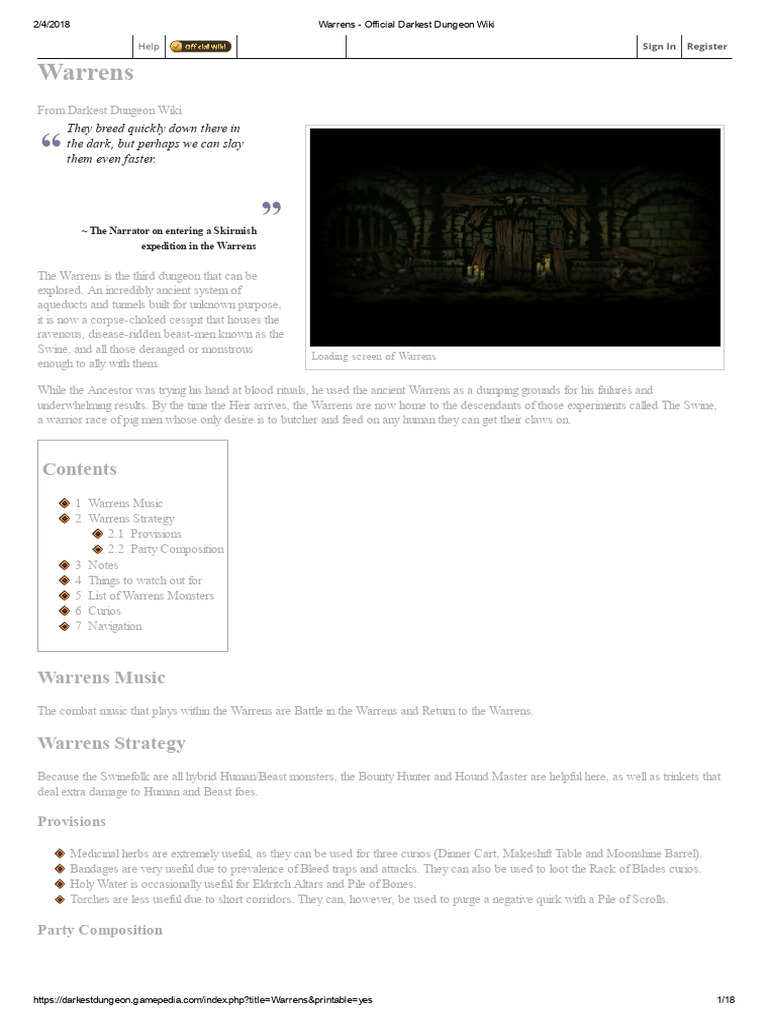 Darkest Dungeon: Warrens Guide | PDF