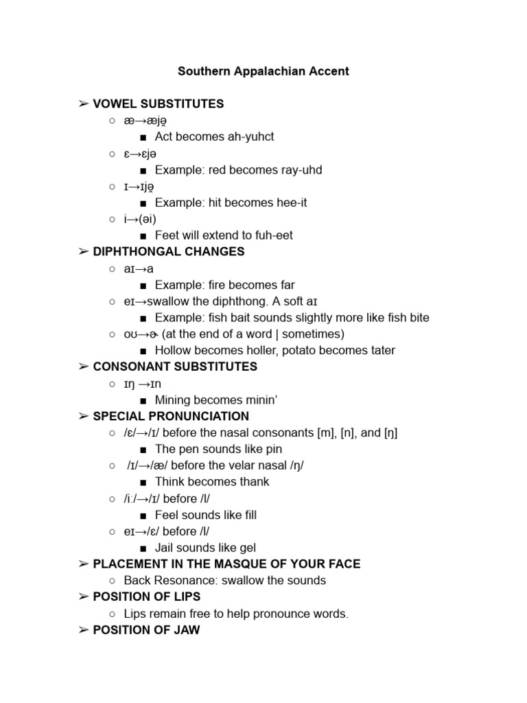Southern Appalachian Accent | PDF