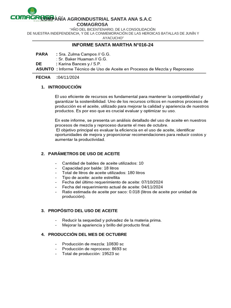 Informe Santa Martha 12 | PDF | Economias