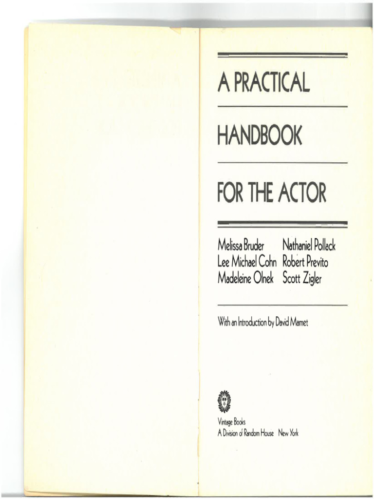 The Practical Handbook For The Actor | PDF