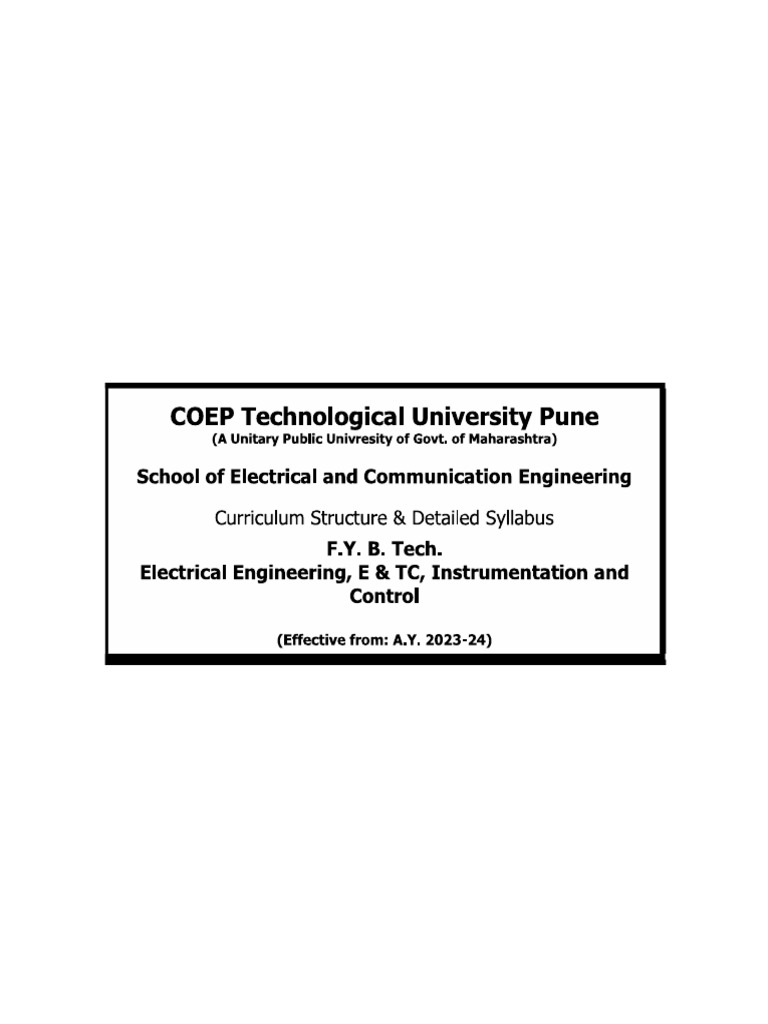 COEP Syllabus | PDF
