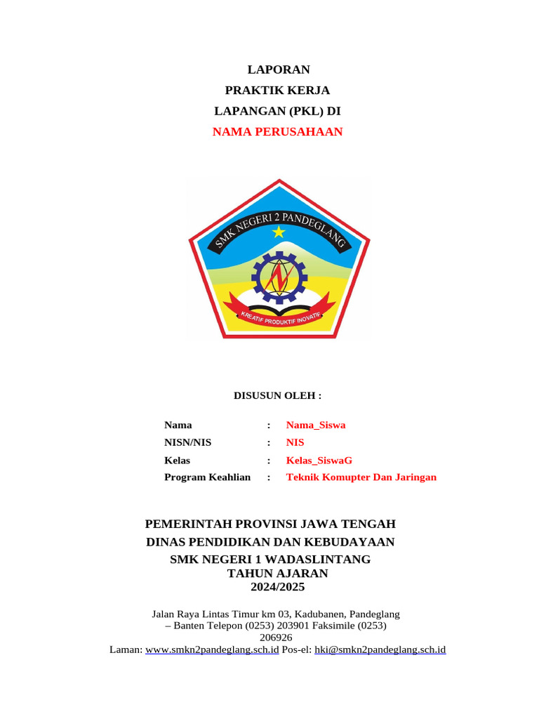 FORMAT LAPORAN PKL 2024 Rev.2 | PDF
