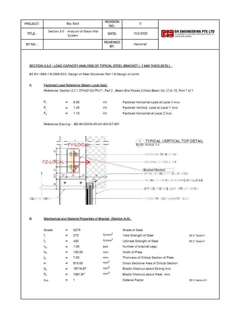 Section 3.3.2 - Horizontal Bracket | PDF | Beam (Structure) | Bending
