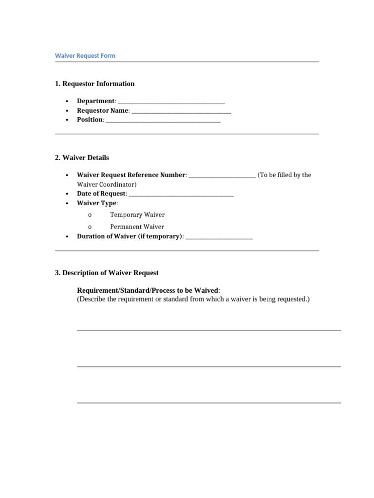 Waiver Request Form | PDF