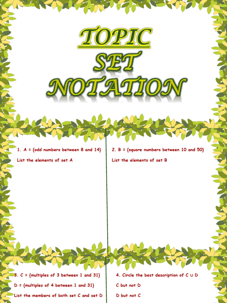 QP 1 Set Notation | PDF