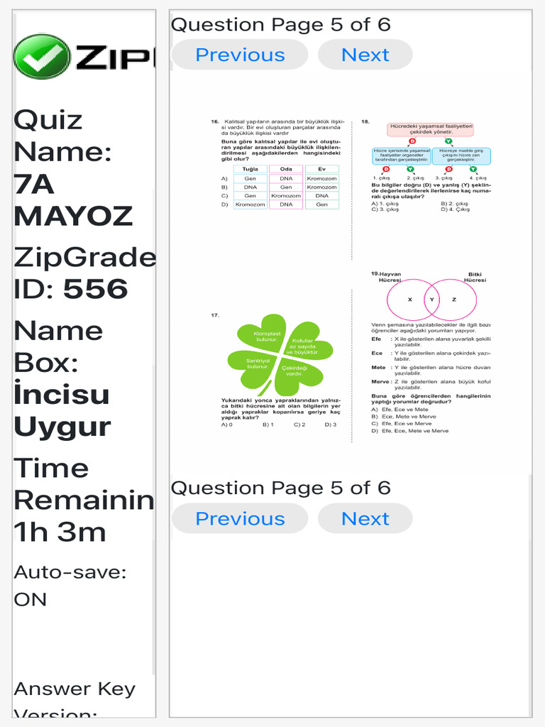 ZipGrade Student Answer Sheet Form | PDF