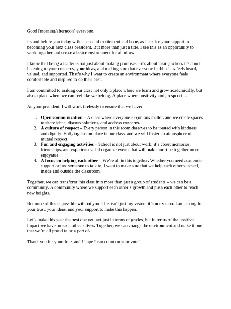 Class Speech | PDF