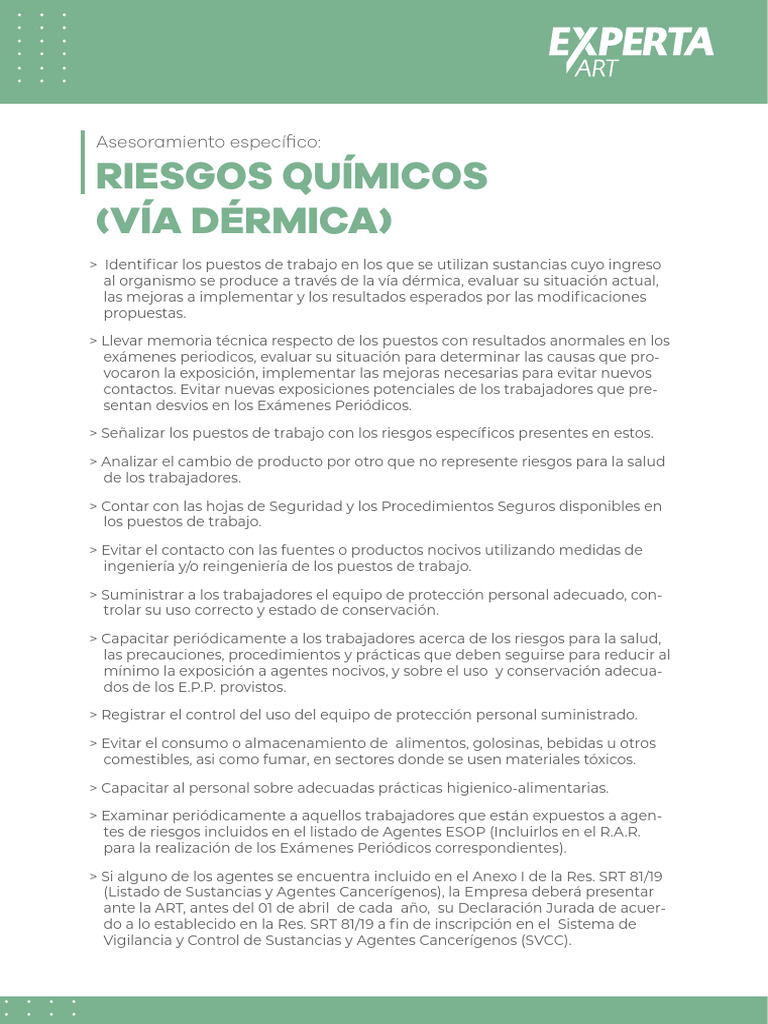 Riesgos Quimicos Dermica | PDF