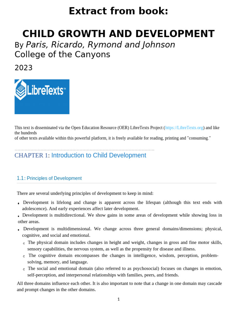 Introduction to Child Development reading _2_-1 | PDF | Adolescence ...