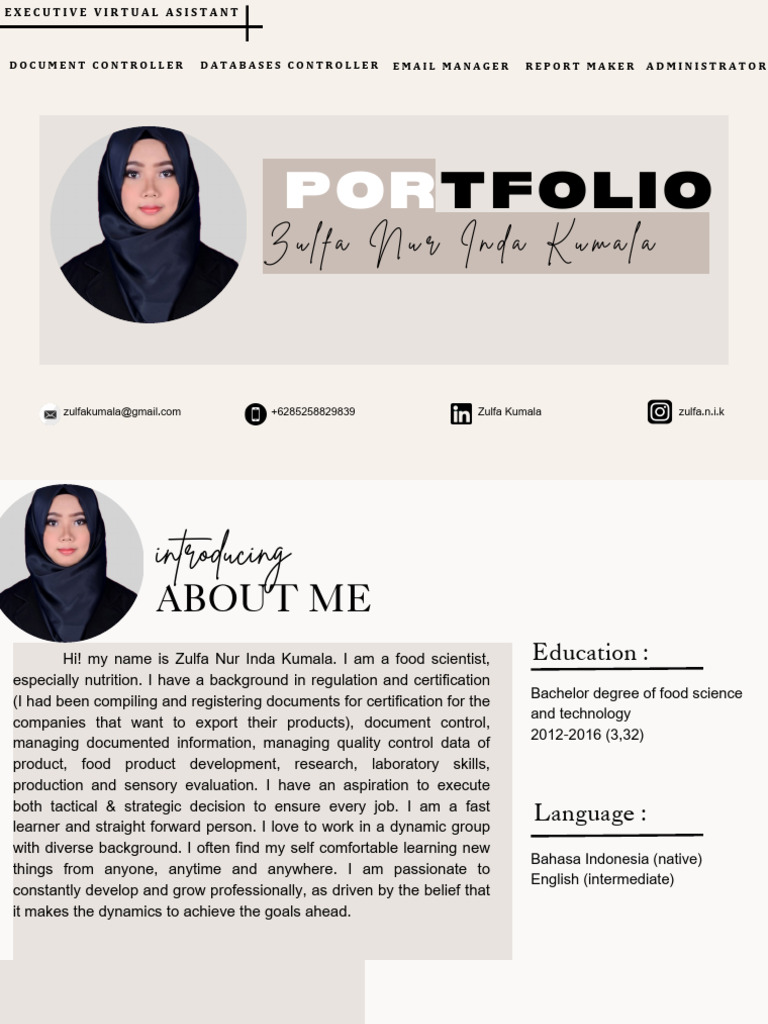 Beige Minimalist Portfolio Website Desktop Prototype | PDF | Business