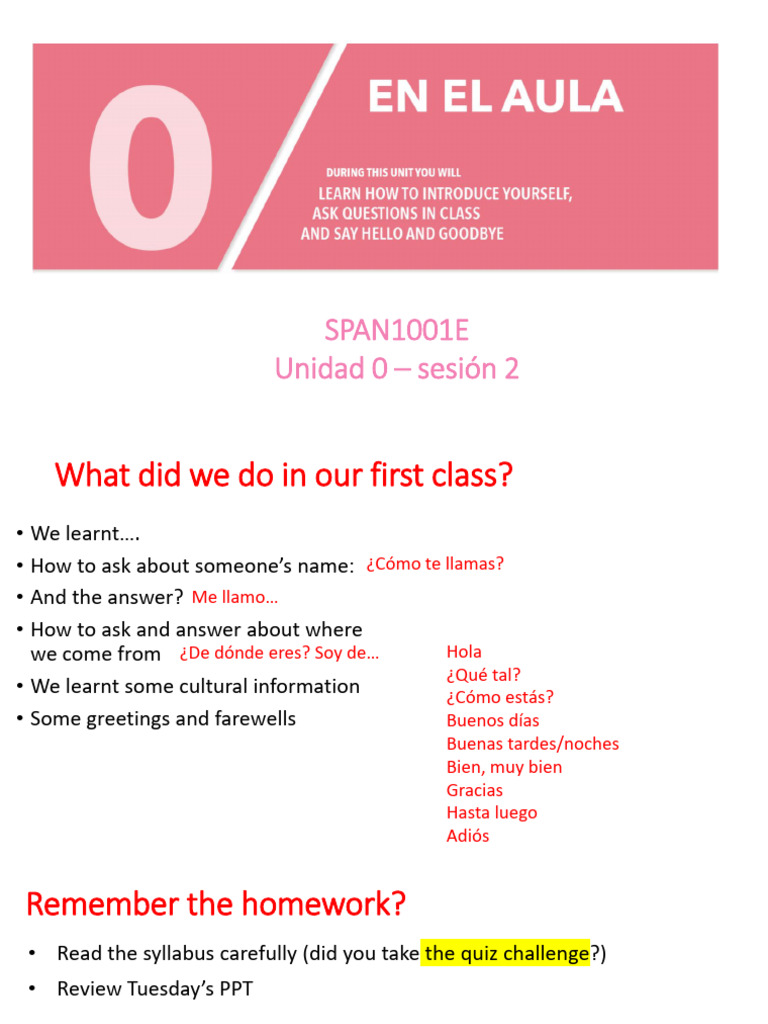 PPT-UNIDAD 0_aula A1 | PDF | English Language | Consonant