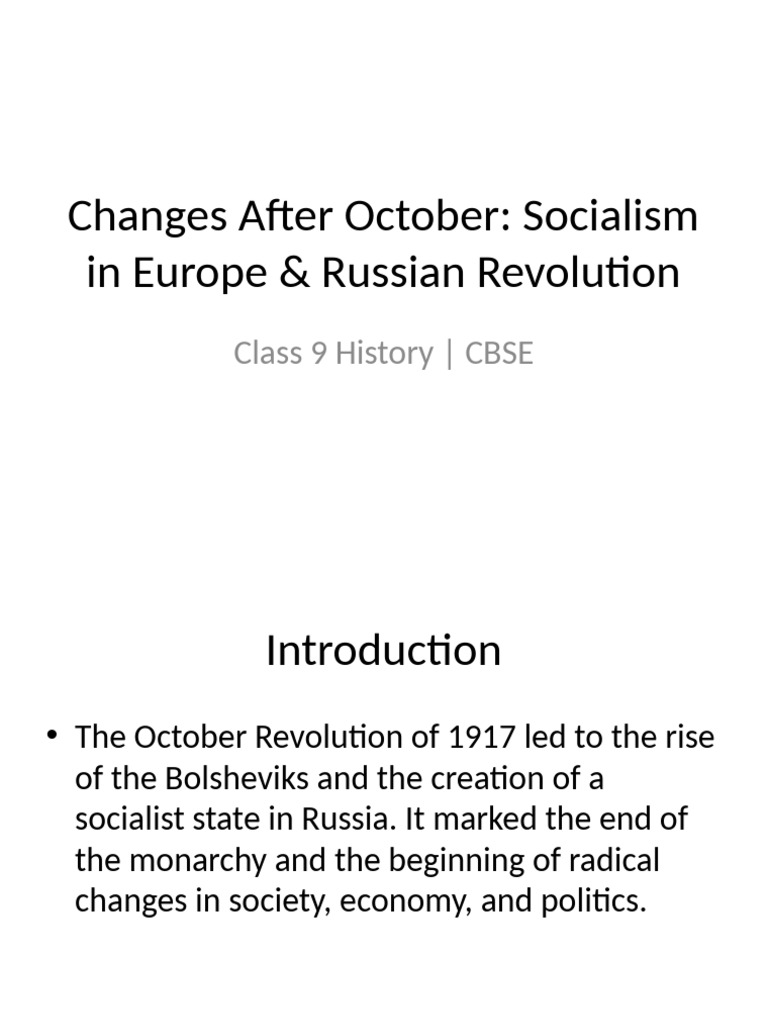 Changes After October Socialism Russian Revolution | PDF