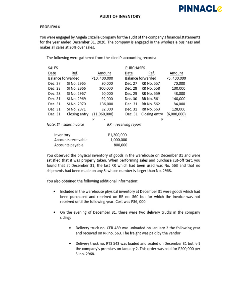 AP Audit of Inventory | PDF | Accounts Payable | Accounting