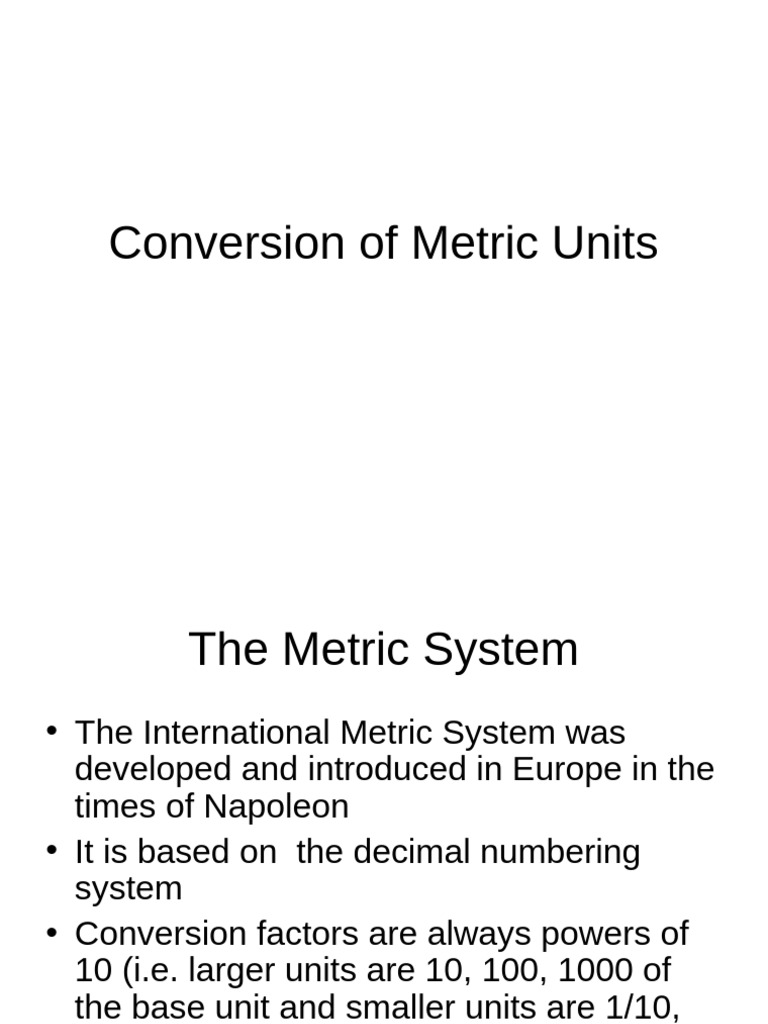 Conversion of Metric Units | PDF | Litre | Metrology