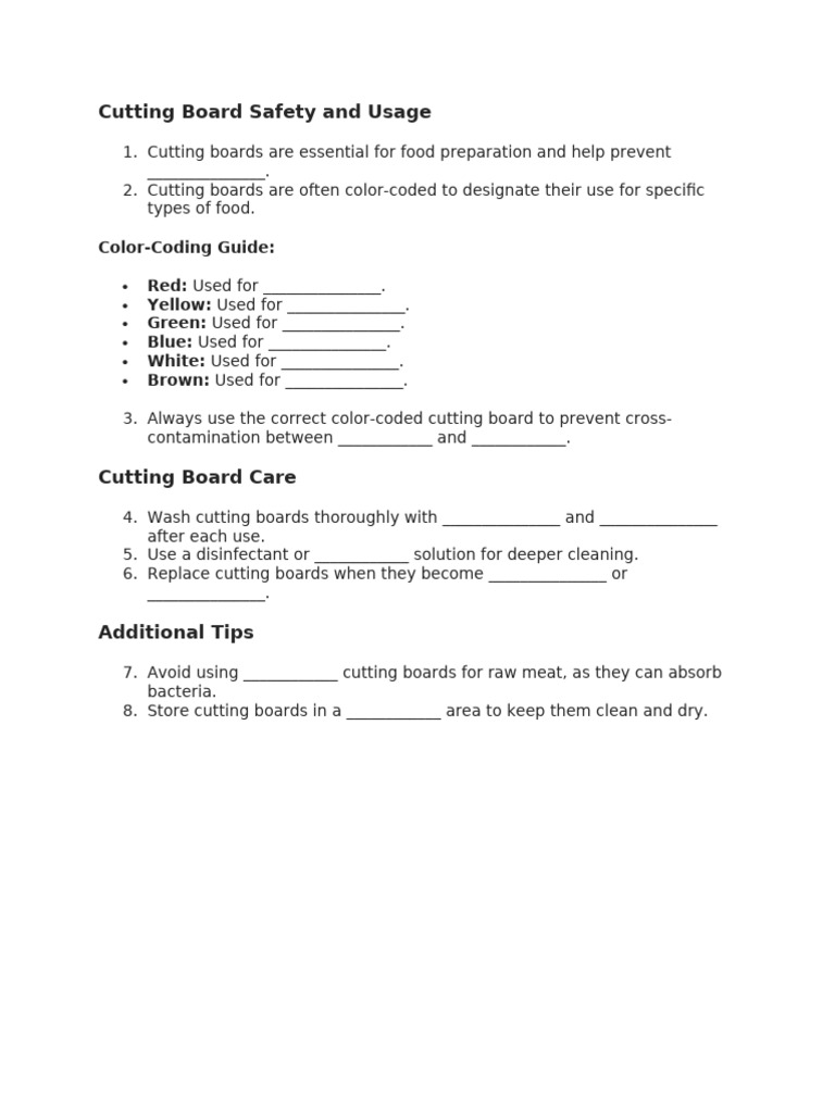 Cutting Boards Guided Notes | PDF