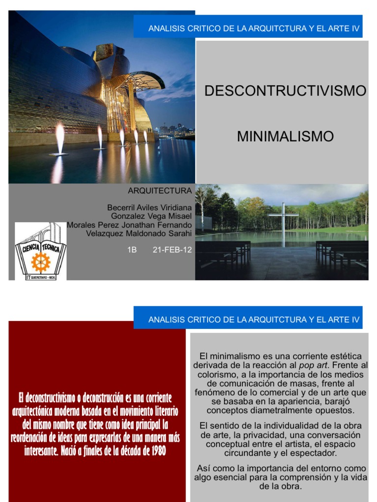Minimlaismo Decontructivismo | PDF | Ascetismo | Medios de arte
