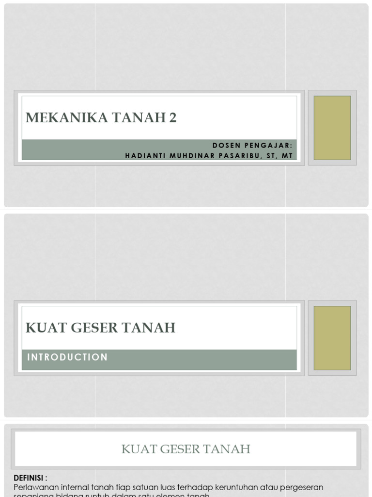 Analisis Kuat Geser Tanah dan Aplikasinya | PDF