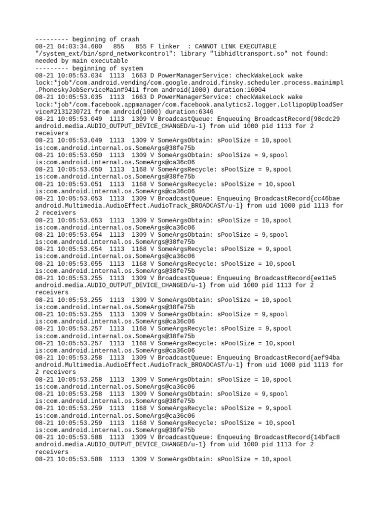 standby_android_log_2024_0821_101131 | PDF | Computer Architecture | Android (Operating System)