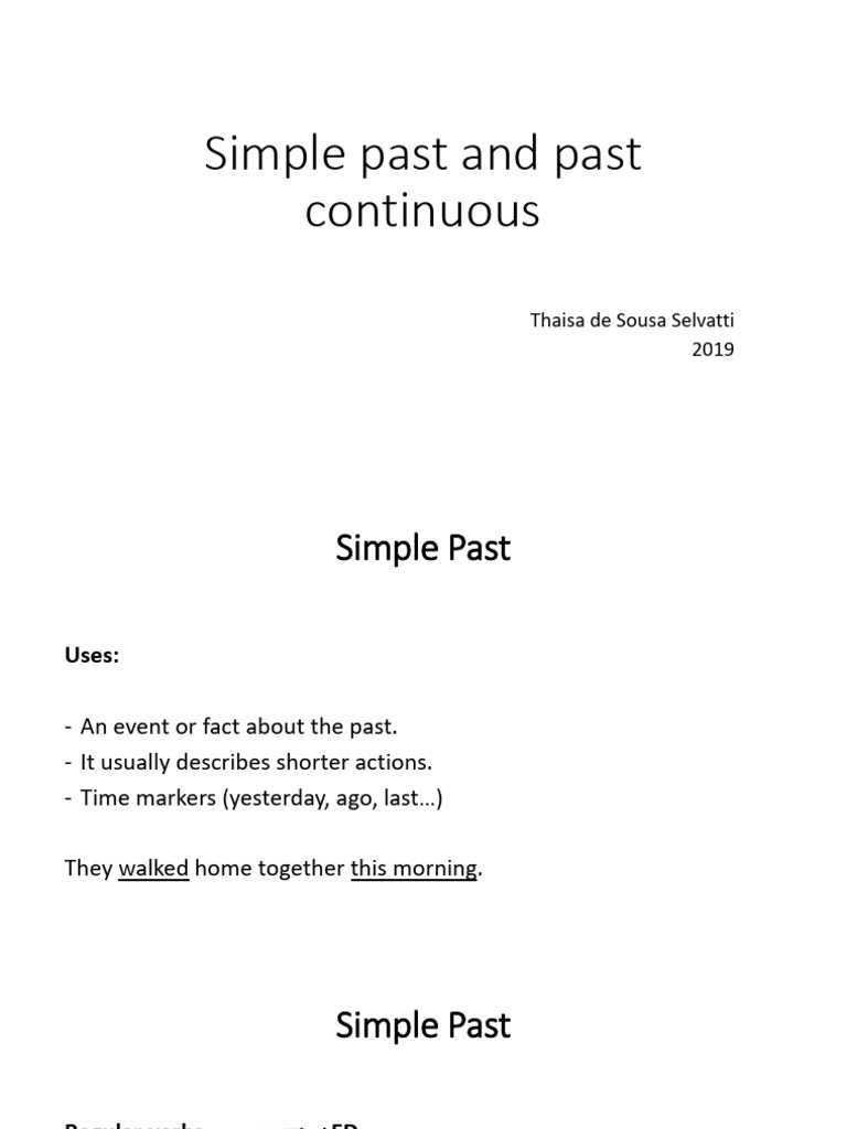 Simple Past vs. Past Continuous Guide | PDF | Verb | Morphology