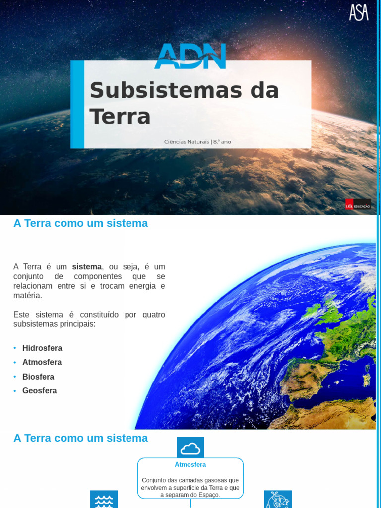 Subsistemas da Terra: Hidrosfera, Atmosfera, Biosfera e Geosfera | PDF | Terra | Atmosfera