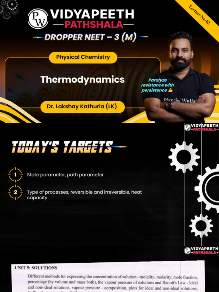 Thermodynamics - 02 - Class Notes - Pathshala Dropper NEET 2024 (YN13MA ...