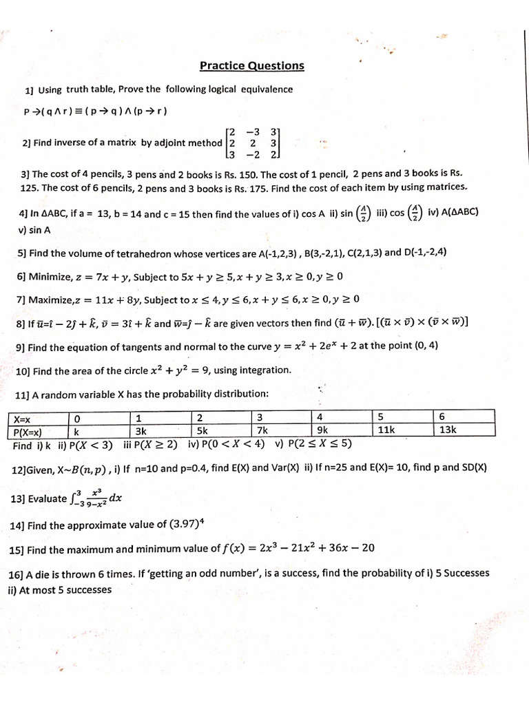 Practice Que Practical | PDF