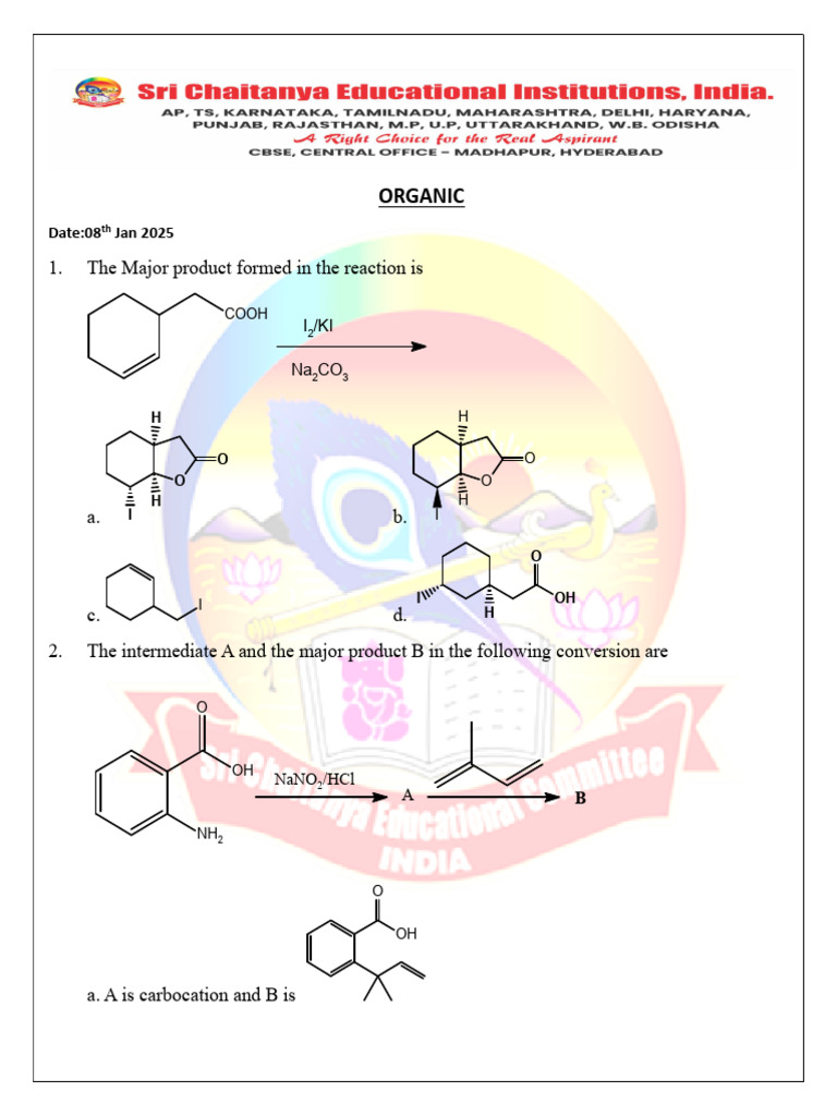 Day 06 Organic Questions | PDF | Chemical Reactions | Acid