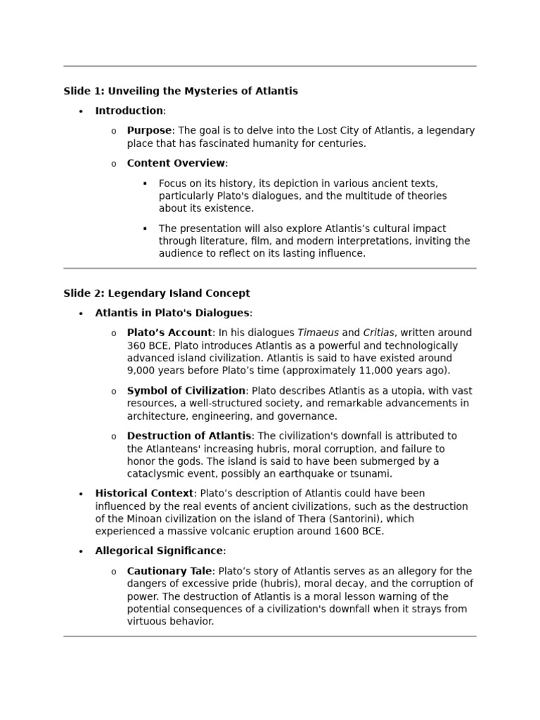 Slide explanation atlantis | PDF | Atlantis