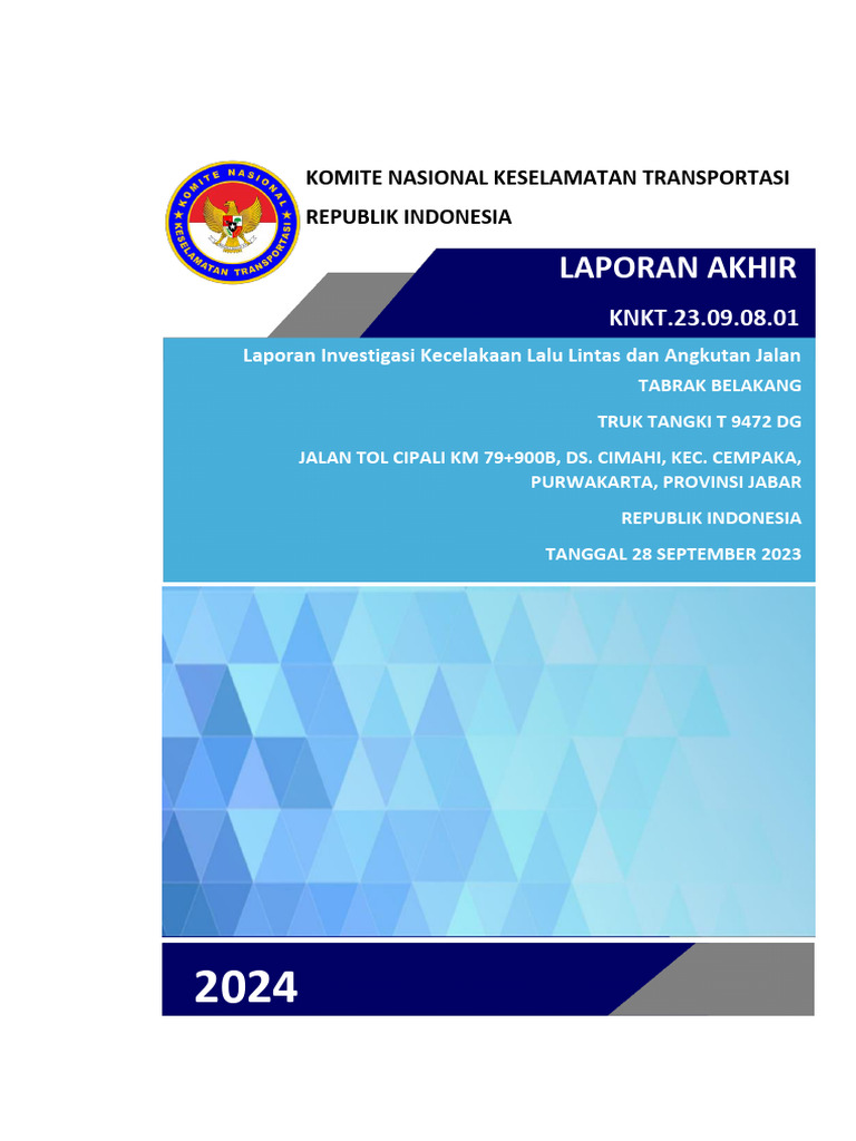 Laporan Akhir Kecelakaan Truk Cipali | PDF