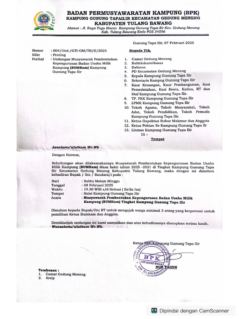 Undangan Musrenbang | PDF