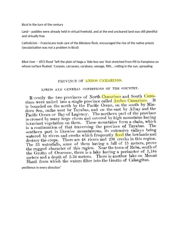 Bicol's Historical Changes in the 1900s | PDF