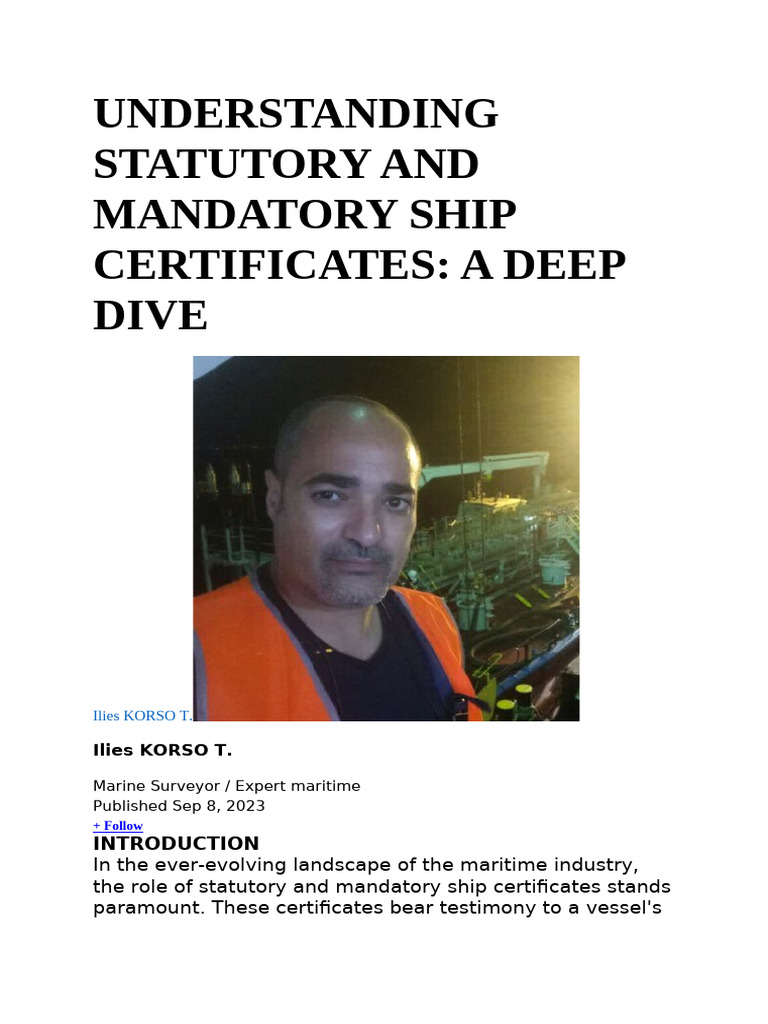 Understanding Statutory and Mandatory Ship Certificates | PDF | Ships ...