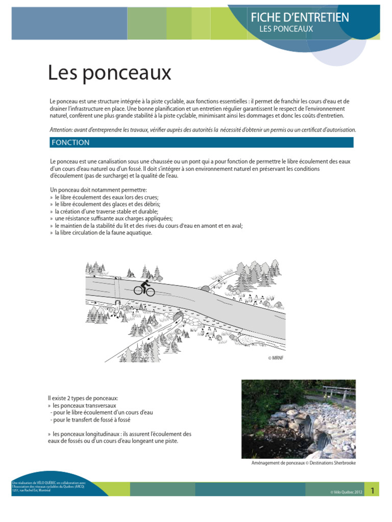 Entretien et conception des ponceaux | PDF | Pont | Ruisseau