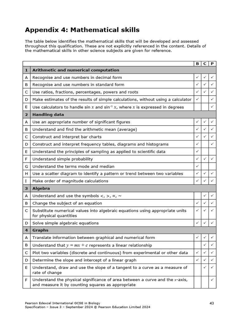 Appendix - Gcse Bio | PDF | Numbers | Arithmetic