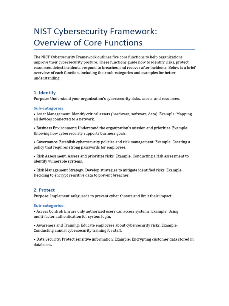 NIST Cybersecurity Framework Overview | PDF | Security | Computer Security
