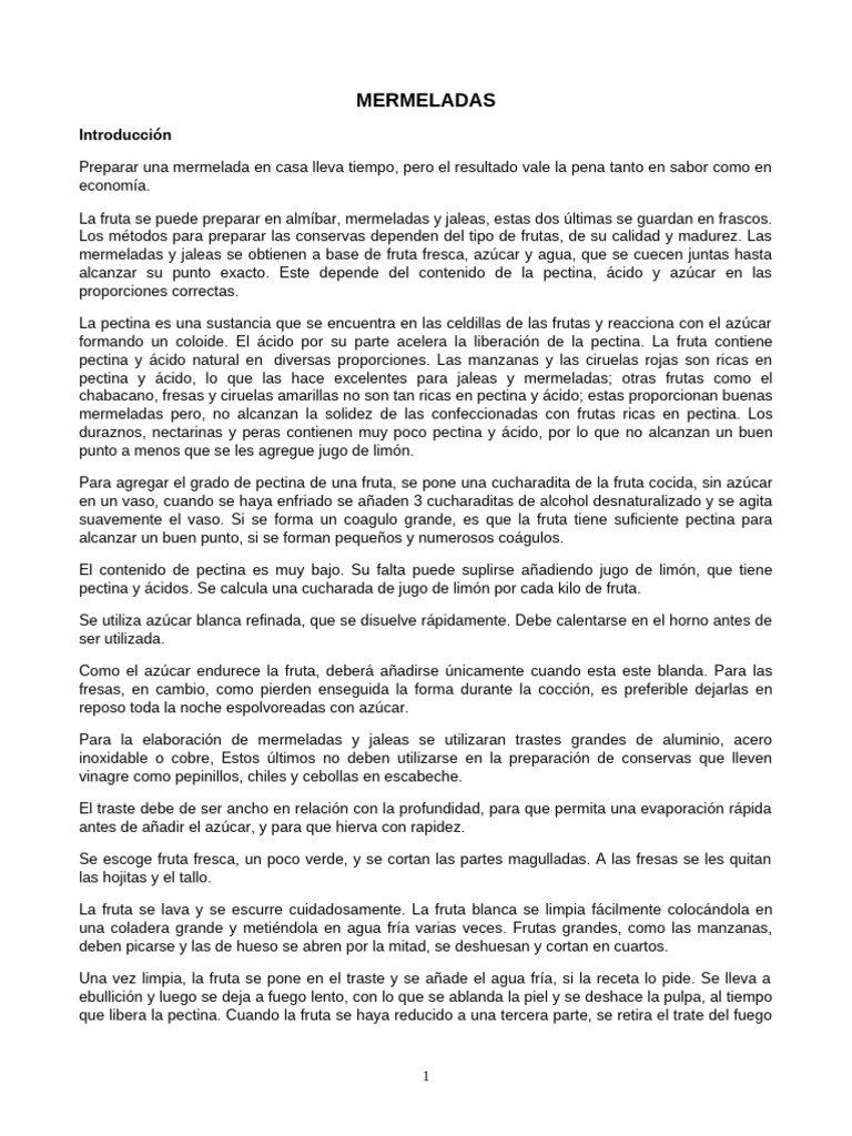 MERMELADAS | PDF | Cocinando | Gusto