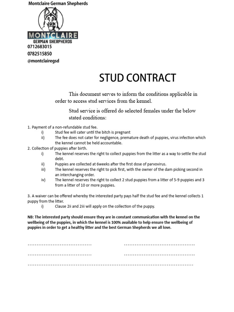 Montclairegsd STUD CONTRACT | PDF