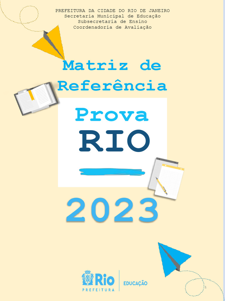 Matriz de Referência Prova Rio 2023 | PDF | Números | Matemática