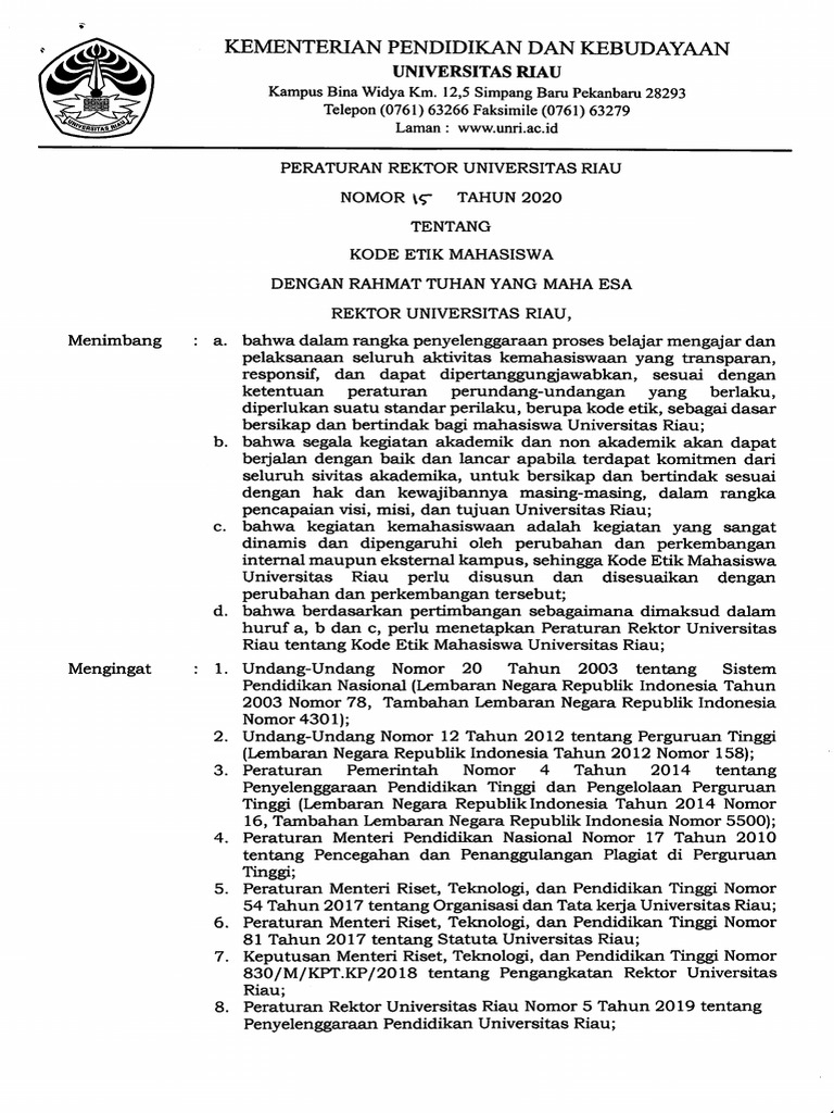 15 - Kode Etik Mahasiswa | PDF