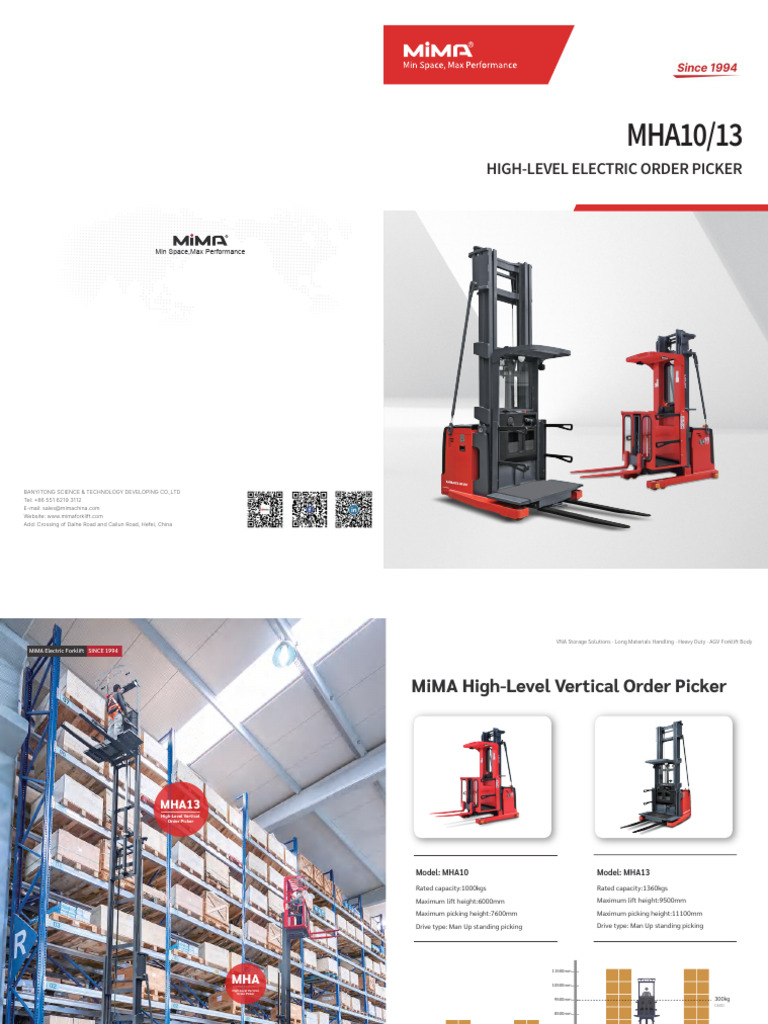 MHA MHA13 Order Picker - 202309 | PDF | Forklift | Vehicles