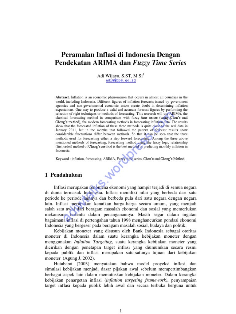 Perbandingan ARIMA dan Fuzzy untuk Inflasi | PDF | Metode & Bahan Ajar