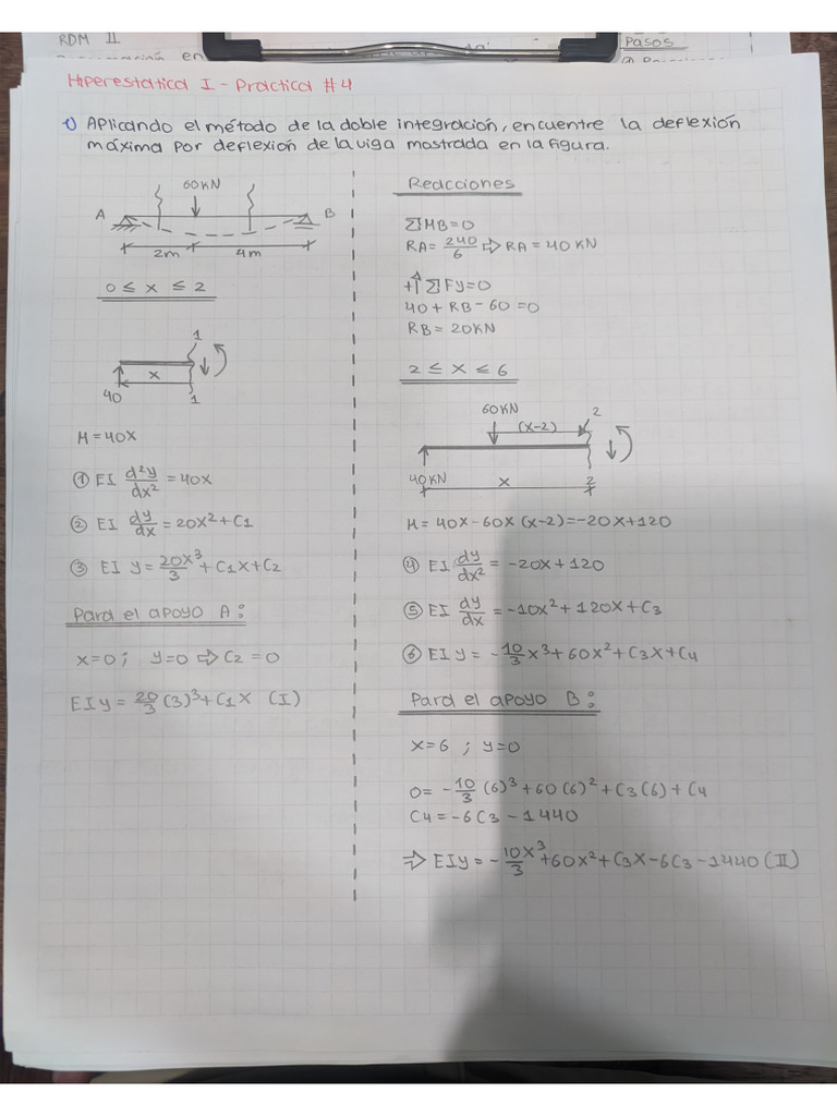 PRACTICA #4 DE HIPERESTATICA I | PDF