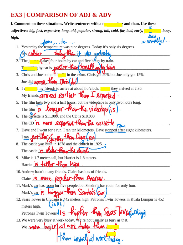 Parison of Adj & Adv | PDF