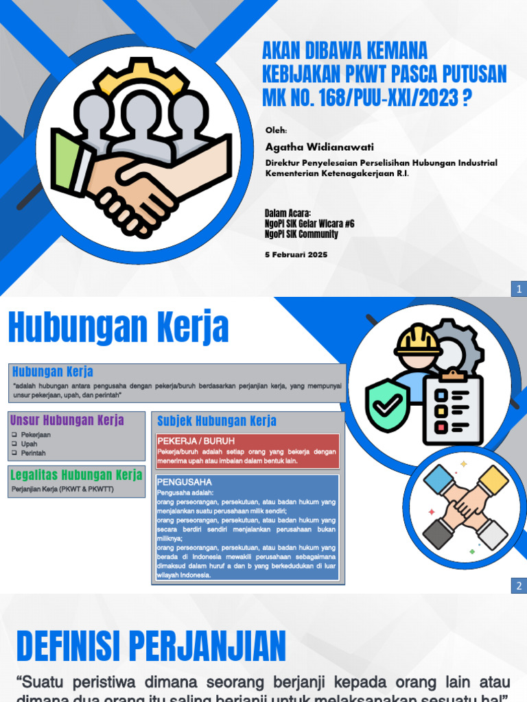 PKWT & Putusan MK 168 - 5 Februari 2025 | PDF