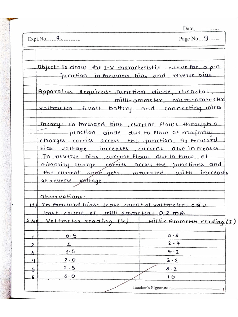 PN Junction Diode IV Characteristic | PDF