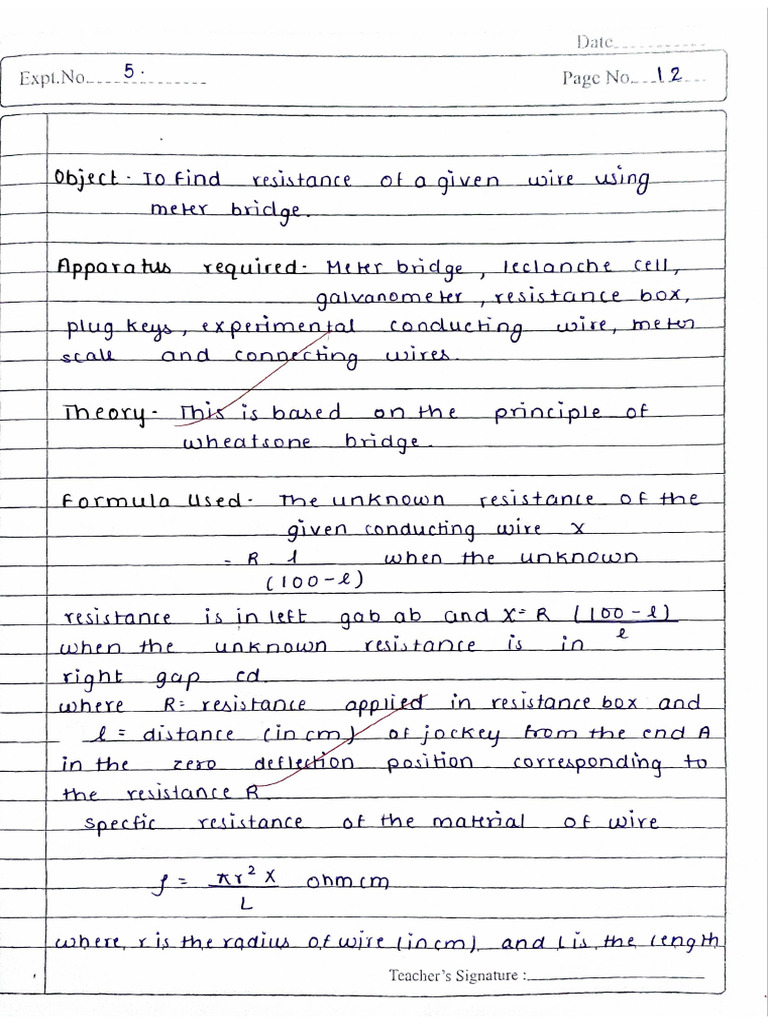Resistance of A Given Wire Using Metre Bridge | PDF