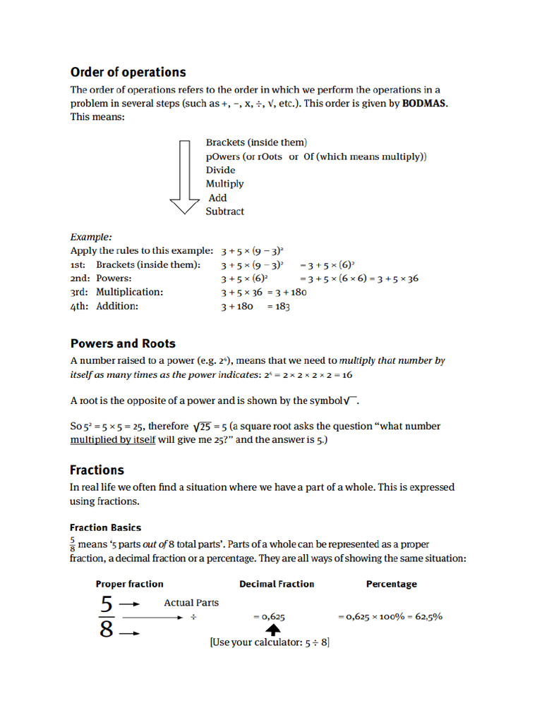 Notes - Operations On Numbers - 03022025 | PDF